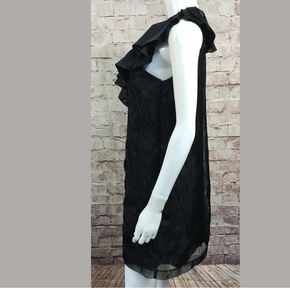 Ryu | Dresses | Ryu Black Dress Medium Semiformal Boutique Rosette ...